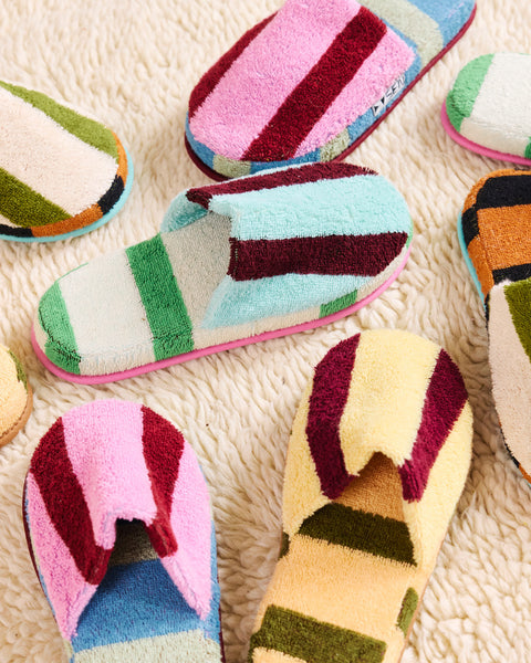 Terry Stripe Slippers | Dusen Dusen